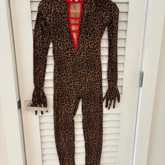 Other | Dance Halloween Costume Adult Med Animal Print Unitard Pants ...
